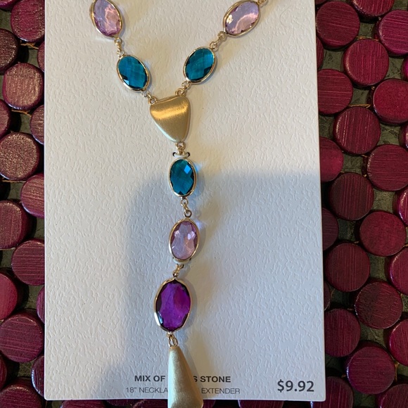 Time and Tru | Jewelry | Time And Tru Glass Stone Necklace New With ...